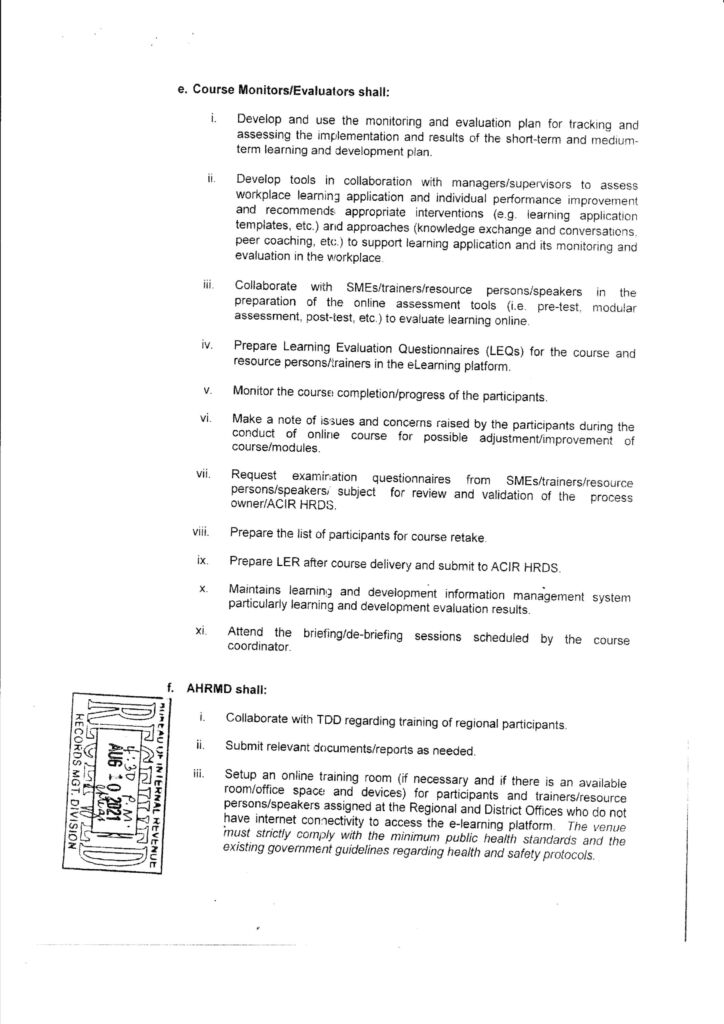 Bureau of Internal Revenue (BIR) BIR RMO No. 23-2021