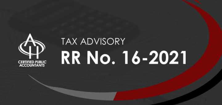 Bureau of Internal Revenue (BIR) RR No. 16-2021