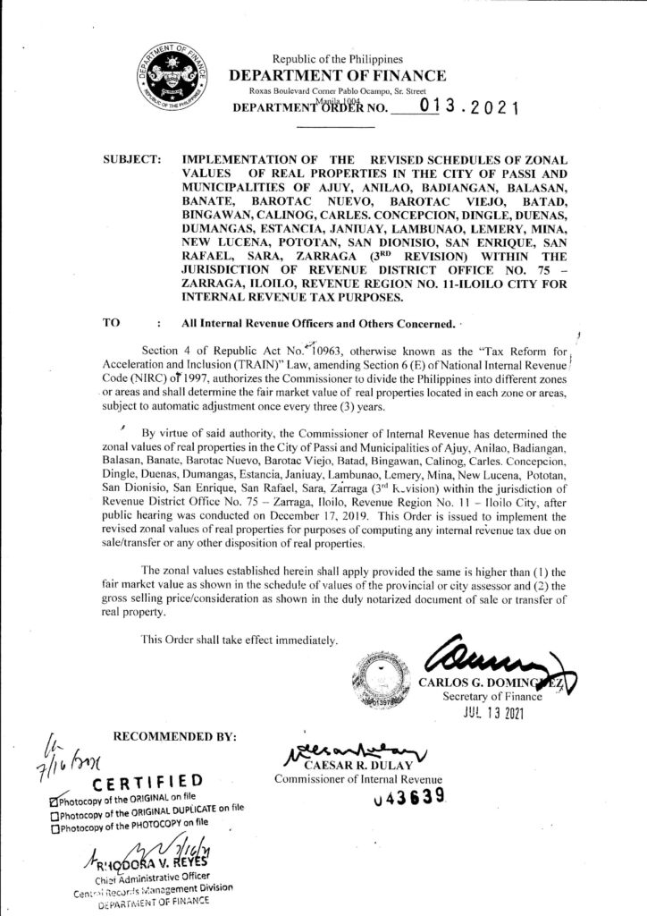 Bureau of Internal Revenue (BIR) RDO No. 73 and 75