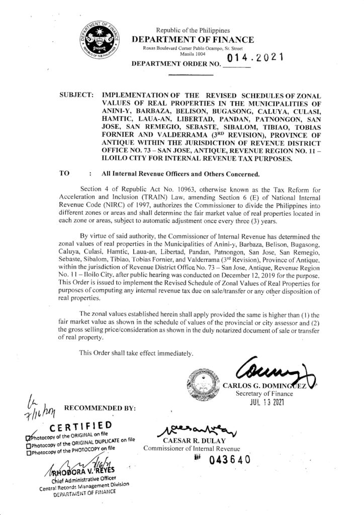 Bureau of Internal Revenue (BIR) RDO No. 73 and 75