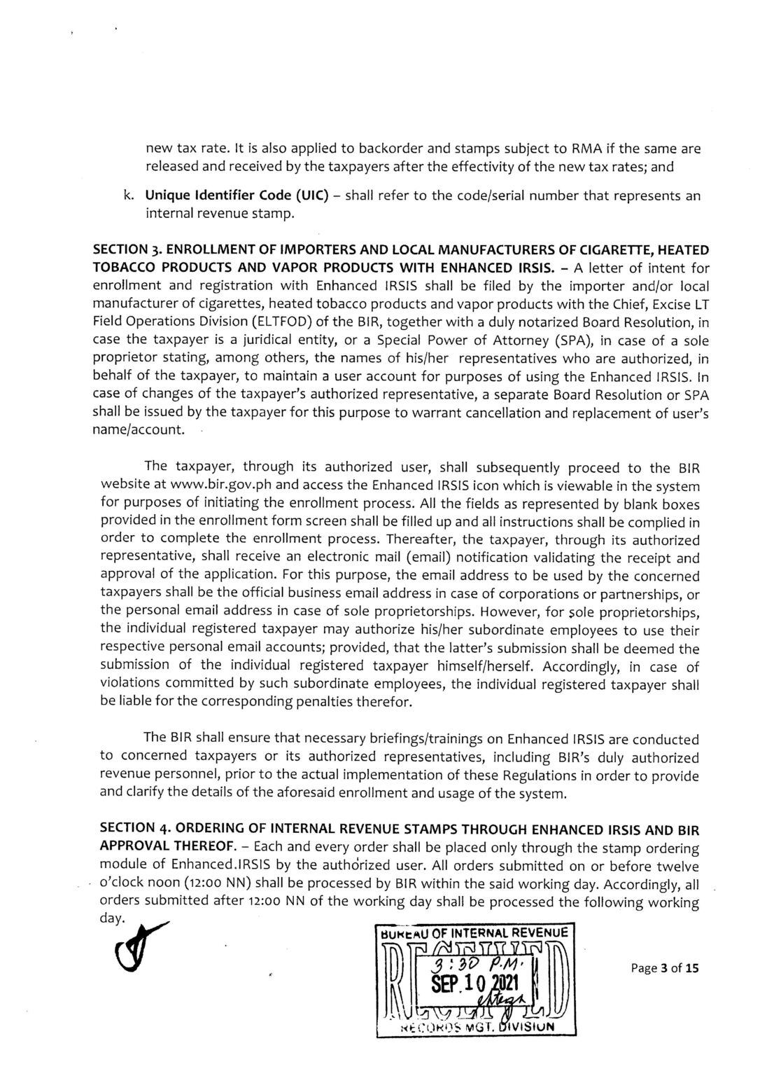 Bureau of Internal Revenue (BIR) RR No. 18-2021